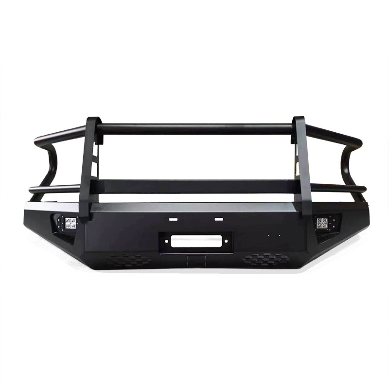 Off Road 4x4 Pickup Black Steel Front Bumper Bull Bar With LED Lights ...
